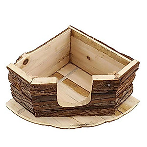 SING F LTD Beautiful and Cute Nest Playground House for Hamsters Hedgehog Wooden House Circular Sector Corner Cage 31x21x13cm