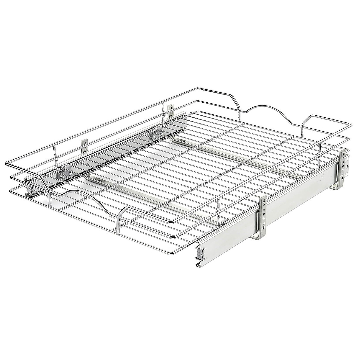 OCG Pull Out Cabinet Organizer (20" W x 21" D), Pull out Drawers for Kitchen Cabinets, Pull Out Shelves for Base Cabinet Organization in Kitchen Bathroom Pantry, Chrome Finish