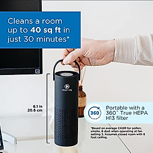 Medify MA-10 Portable Air Purifier with True HEPA H13 Filter | 40 sq ft Coverage | Quiet 99.9% Removal to 0.1 Microns (1-Pack, Black)