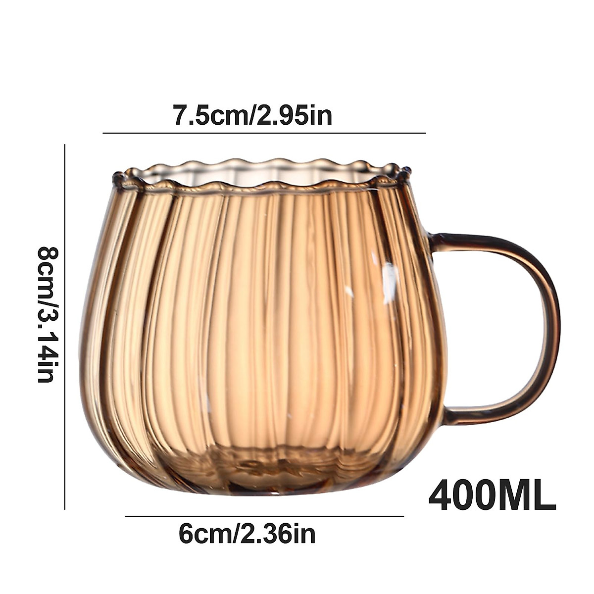 Halloween Pumpkin Mugs, Pumpkin Shaped Clear Coffee Mug With Handle, Drinking Glasses for Hot or Cold Drinks like Cocoa, Milk, Tea, Creative Coffee Mug Glass for Milk Household Water Cup Soup Cup