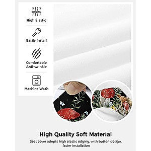 Big buy store Office Chair Cover Mushroom Flowers Butterfly Desk Chair Cover Stretch Elastic Universal Computer Chair Covers Green Leaves Stars Moon Stretch Rotating Chair Slipcovers Protectors