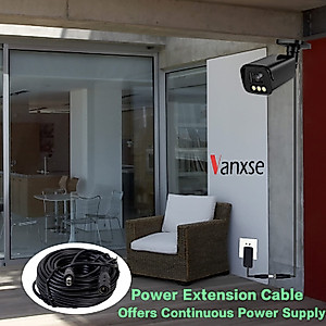 Vanxse Dc 12v CCTV Power Extension Cable 2.1x5.5mm for CCTV Security Camera WiFi IP Surveillance Camera NVR Dvr LED Strip Router Christmas Light (20Meters-65FT)