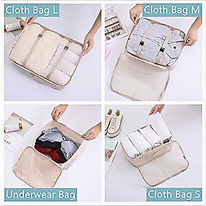 OEE Luggage Packing Organizers Packing Cubes Set for Travel …, Beige