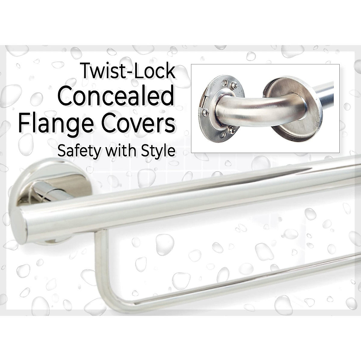 Bathroom Grab Bar Towel Rack for Bathtub Shower Kitchen/304 Stainless Steel/Matte Black/ 24" x 5"