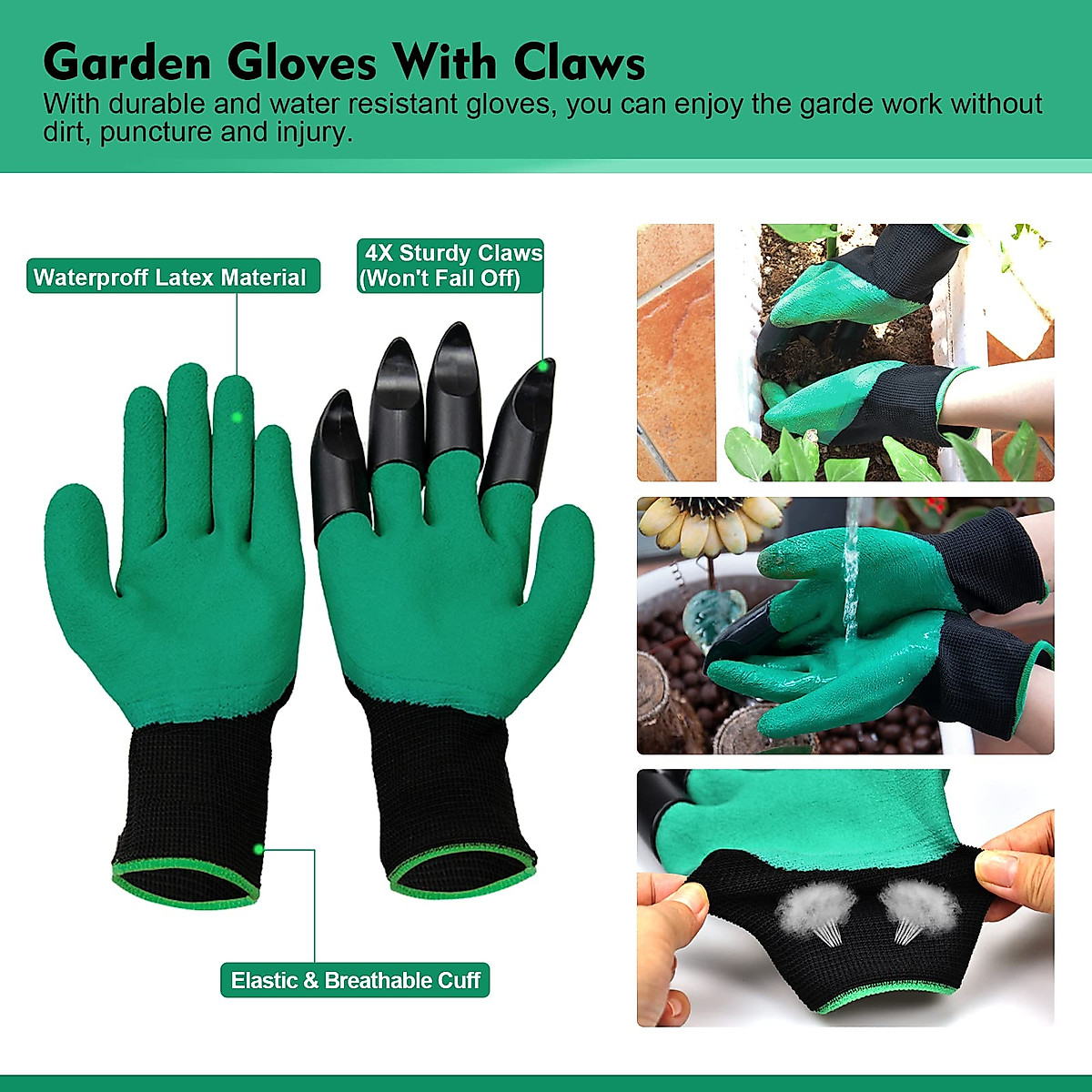 Auger Drill Bit for Planting 1.6"x9" 3"x12" Garden Spiral Set Auger Post Hole Digger for Bedding Plant Bulbs Planter Flowers Umbrella Ice Hole for 3/8” Hex Drive Drill, Garden Gloves 14x Plant Labels