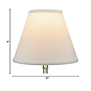 FenchelShades.com Lampshade 5" Top Diameter x 10" Bottom Diameter x 8" Slant Height with Clip-On Attachment for Standard Edison-Style Lightbulb (Linen Ivory)