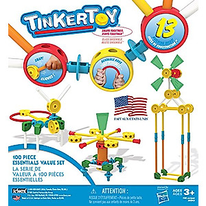 TINKERTOY ‒ 100 Piece Essentials Value Set ‒ Ages 3+ Preschool Education Toy