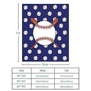 Soft Baseball Blankets for Boys Adults Kids, Baseball Gifts for Boys Men, Baseball Team Gifts, Baseball Coach Gifts for Men, Baseball Stuff Cozy Fleece Baseball Blanket for Couch Bed 50'' x 60''(02)