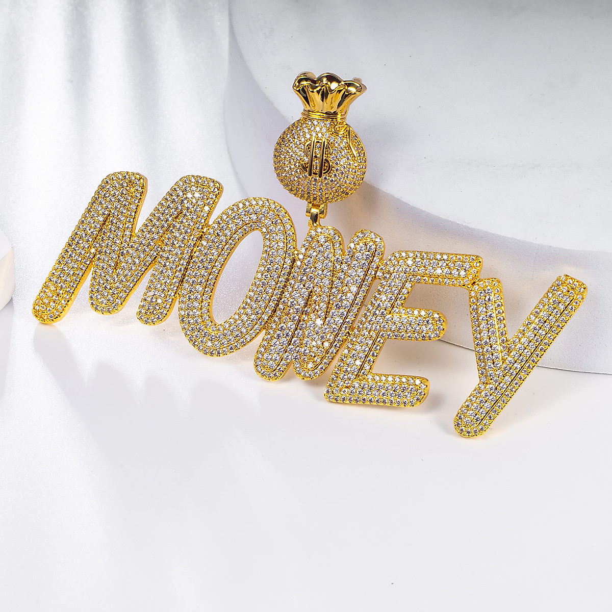 Lulu Mel Iced Out Custom Chain Initial Name Necklace,Hip Hop Jewelry 14k Gold Silver Handmade nameplate with 4mm Tennis Chain, Personalized Stainless Steel Cuban Link Chain For Man and Woman (Gold)