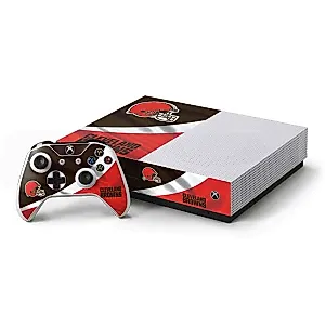 Skinit Decal Gaming Skin compatible with Xbox One S Console and Controller Bundle - Officially Licensed NFL Cleveland Browns Design