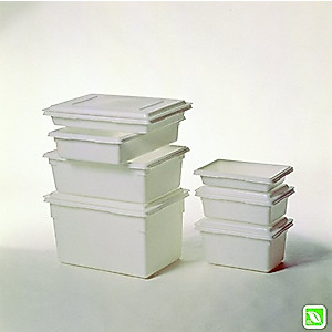 Rubbermaid Commercial Products (FG350900WHT) Food Storage Box/Tote for Restaurant/Kitchen/Cafeteria, 3.5 Gallon, White (Pack of 2)