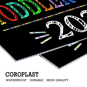 First And Last Day of School Yard Lawn Sign 12x18 Inch 1st Day School Photo Prop Double Sided Yard Sign for Rent House Party Decorations Props