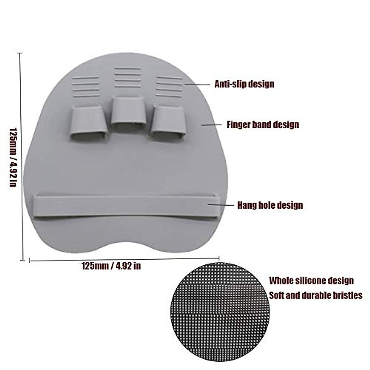 1 Pack Soft Silicone Shower Brush Body Wash Bath Exfoliating Skin Massage Scrubber, Dry Skin Brushing Glove Loofah, Fit for Sensitive and All Kinds of Skin