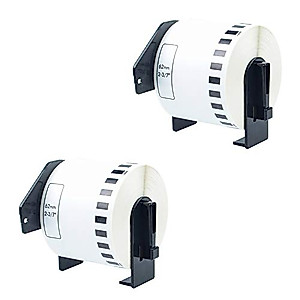 KCMYTONER 2 Rolls Compatible for Brother DK-2205 DK2205 White Continuous Length Paper Tape Labels 2.4 inch x 100 feet use in Ptouch Q Touch QL-500 QL-650 QL-1050 QL-1060 QL-720NW Series Label Makers