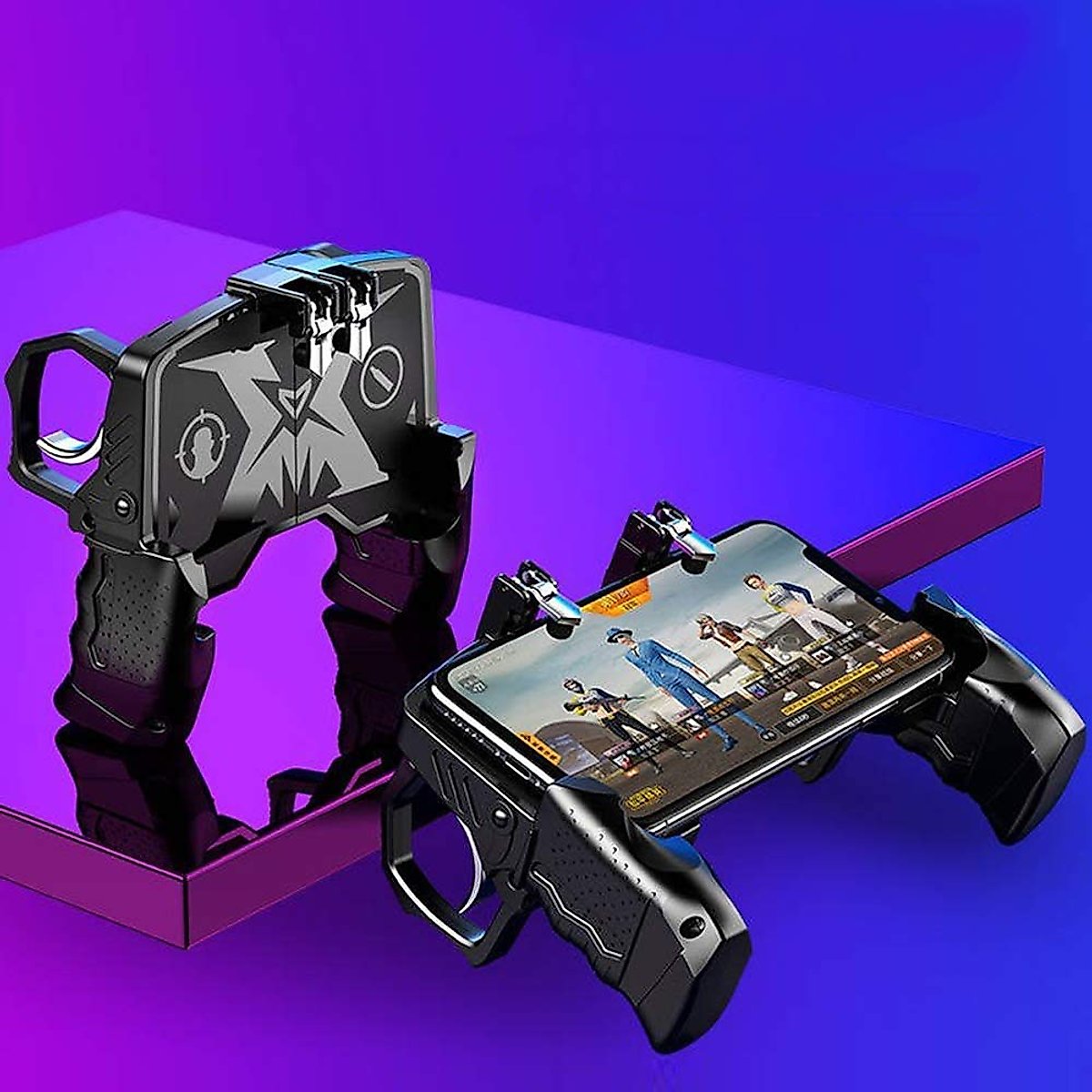 Mobile Game Controller L1R1 Triggers [ 2 Finger ], FPS or Battle Royale Controller Gaming Grip Joystick Gamepad, Shoot Aim Keys for 4.7-6.5" Android/iOS Phone