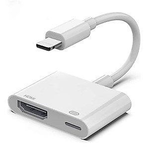 [Apple MFi Certified] Lightning to HDMI Adapter for iPhone 1080P HDMI Digital AV Adapter Sync Screen Connector with Charging Port Support for iPhone 11 XS XR X 8 7 iPad iPod on HD TV Monitor Projector