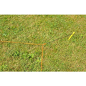 Tandem Sport Outdoor Volleyball Boundary Lines - Volleyball Short Court Rope Court Lines - Volleyball Lines for Sand or Grass - Orange, 26' 3" X 52' 6"