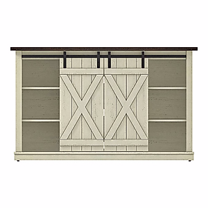 Pamari Wrangler Sliding Barn Door TV Stand, Off-White