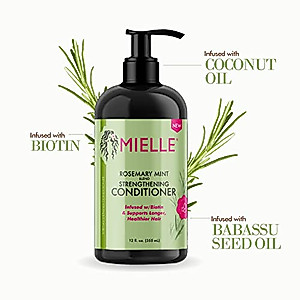Mielle Organics Rosemary Mint Strengthening Shampoo and Conditioner Infused with Biotin