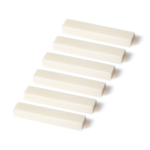 Cheerock 6Pcs Guitar Bone Nuts, Blank Guitar Bridge Saddle and Nut, Pure Bone Nut for Electric Bass Acoustic Classical Guitar Mandolin Banjo Ukulele DIY