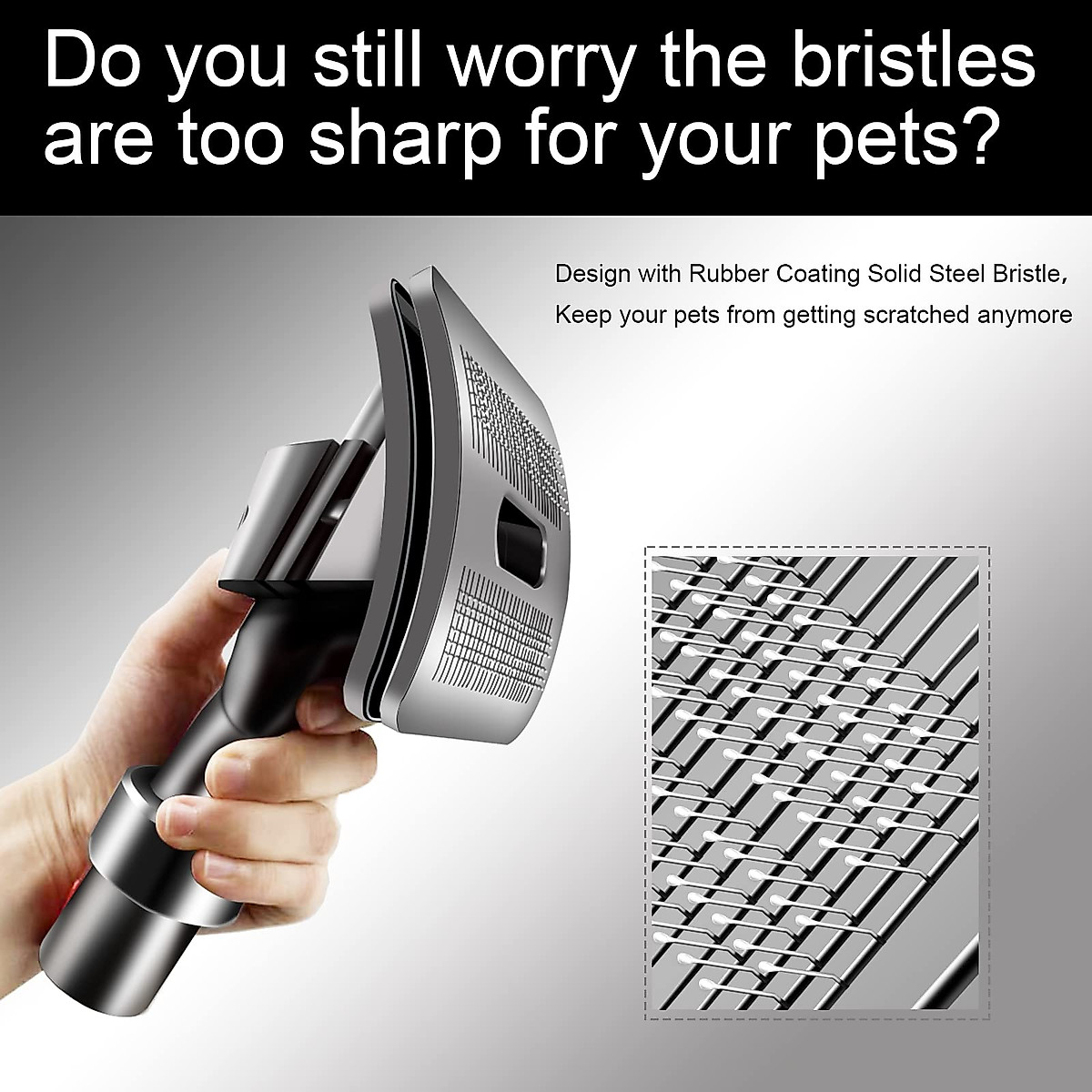 Groom Tool Attachments Brush with Trigger Lock & 24in Extension Vacuum Hose,Pet Dog Grooming Brush Compatible with Dyson V7 V8 V10 V11 V12 V15 Vacuum-4Pcs