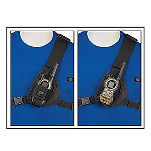 RCH-103 Radio Chest Harness Shoulder Radio Holster Chest Pack an Adjustable Depth Radio Pouch for Small Motorola Talk About Two-Way Radios and Walkie Talkies. Made in USA by Holsterguy.
