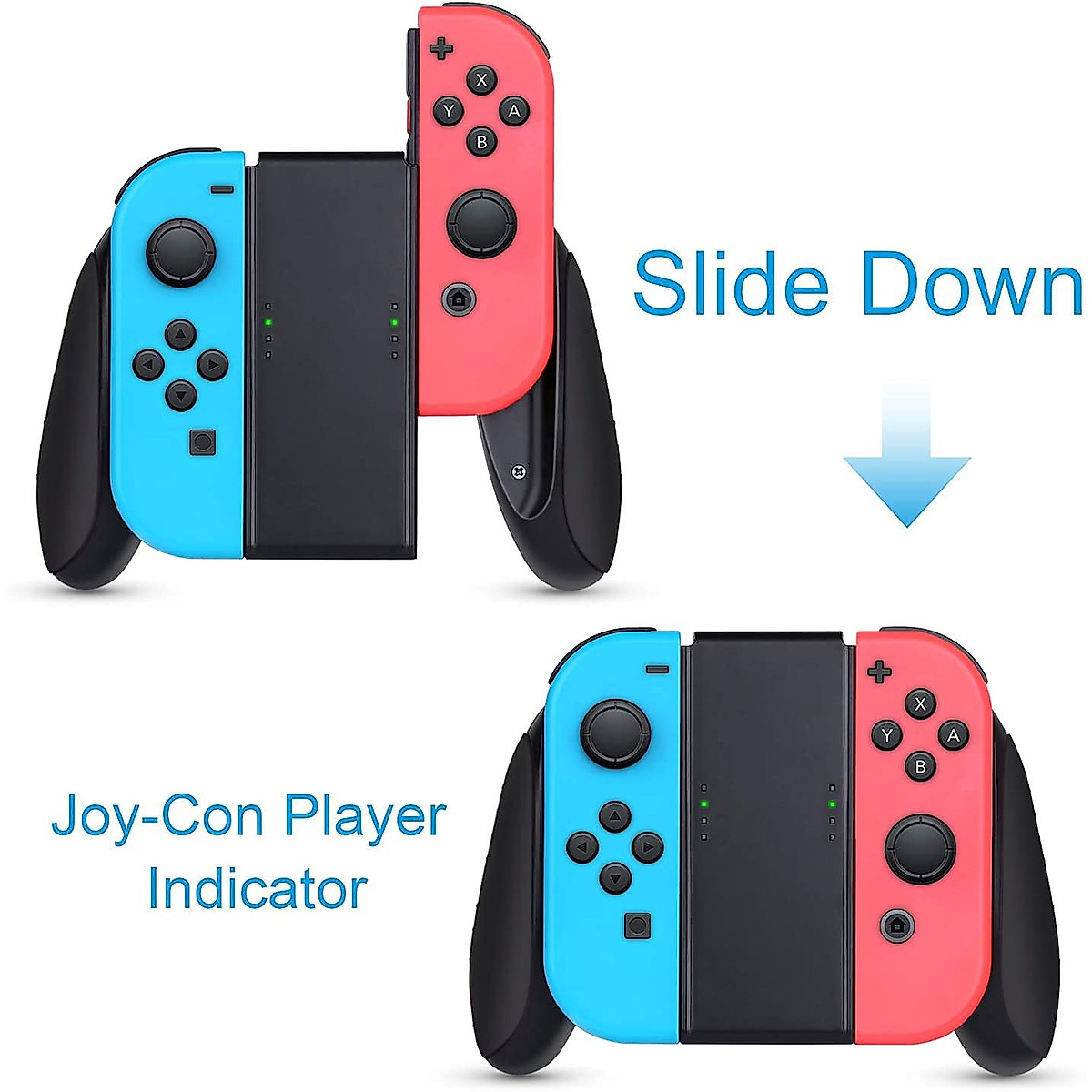 HEYSTOP Grip Compatible with Nintendo Switch OLED/Nintendo Switch JoyCon 3 Pack, Wear Resistant Game Switch Controller Handle Case Kit for Nintendo Switch Joy Con, Black