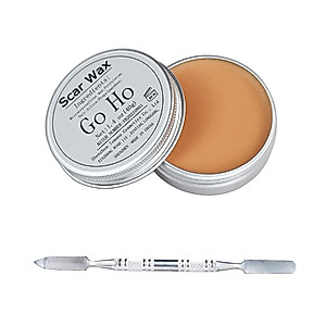 Go Ho Nose and Scar Wax(1.4 oz),Fake Molding Wound Skin Wax,Body Paint Fake Nose Stage Zombie Cosplay Costume SFX Makeup with Spatula,Makeup Special Effects For Halloween Festival & Party