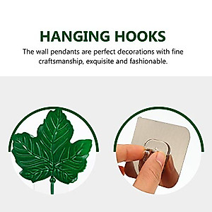 Cabilock 3pcs Leaf Shaped Wall Hooks Decorative Iron Towel Hooks Wall Hanging Coat Key Hooks Clothes Hangers Home Decoration (Green)
