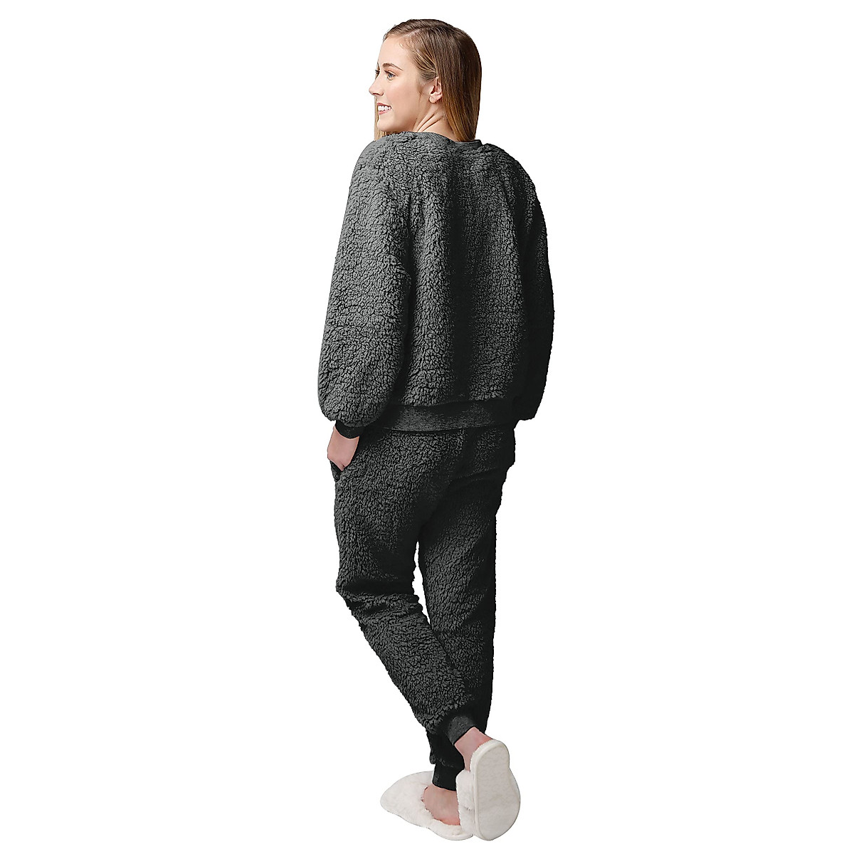 FOCO Cleveland Browns NFL Womens Sherpa Lounge Set - L