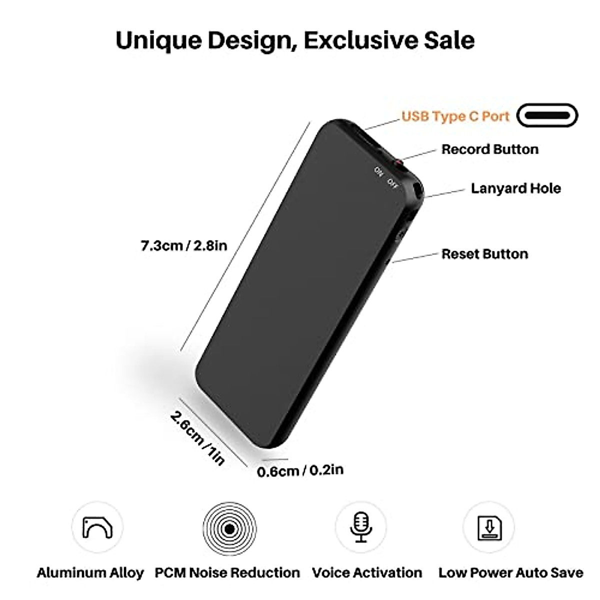 Vivaniir 60H Voice Recorder, 64GB Digital Voice Activated Recorder with 750 Hours Recording Storage and PCM Noise Reduction, Audio Recorder for Recoding Lectures Meetings Interviews