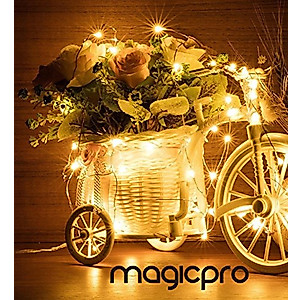 MagicPro Solar String Lights, 100 LEDs Starry String Lights, Copper Wire Solar Lights Ambiance Lighting for Outdoor, Gardens, Homes, Dancing, Christmas Party 2 Pack