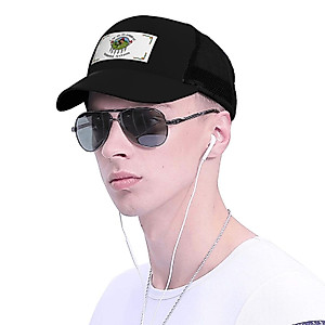 IMEEGIEN Flag of The Lac Du Flambeau Ojibwe Nation Baseball Cap for Men Women Adjustable Breathable Mesh Baseball Caps Outdoor Sports Trucker Hat Black