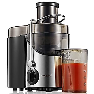 Juicer Machines, Juicers Extractor Easy to Clean, HOUSNAT Centrifugal Extractor Juicer 3 Speeds with Big Mouth 3" Feed Chute, Juicer Extractor for Fruits & Vegs, Electric Juicer with Anti-Slip, BPA-Free