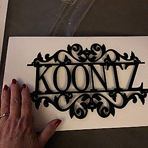 Personalized Metal Name Sign Outdoor Wall Hanging Family Last Name Signs Monogram Garden Front Door Custom Wedding Sign Wall Art Decor Ornament Housewarming Personalized Gifts for Hostess Holiday Gift
