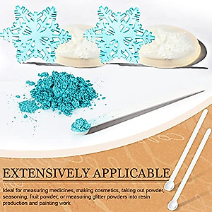 1/32 Teaspoon Micro Scoops 150 Milligram Mini Measuring Spoons Tiny Little Plastic Scoop for Measuring Cosmetics, Medicines, Powders, Glitter and Seasoning (White,16 Pieces)