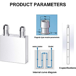 DIYhz Aluminum Water Cooling Block, Liquid Water Cooler Heat Sink System for PC Computer CPU Graphics Radiator Heatsink Endothermic Head Silver 2pcs(40mm x 40mm x 12mm)4