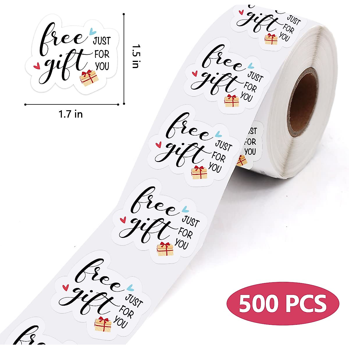 WHING Just for You Stickers Labels Small Business Online Shop Owners Order Packages Thank You Handmade Stickers, Irregular Shape Present Label for Business Gift Bags and Retailers, 500pcs