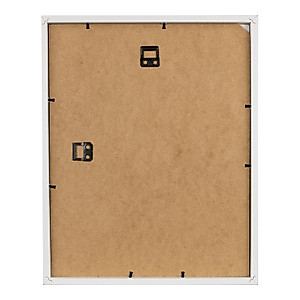 BD ART 12x16 White Picture Frame Made of Wood and High Definition Glass Display Pictures 8x12 with Mat or 12x16 Without Mat - Vertical and Horizontal Wall Mounting