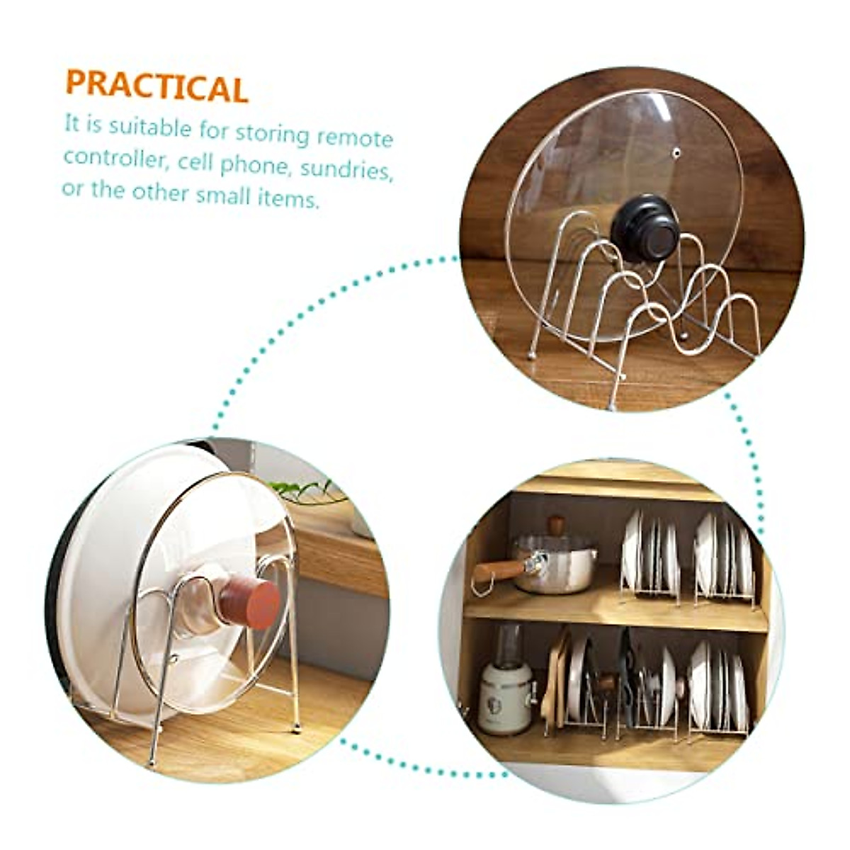 Alipis 3pcs Three Layer Pot Lid Rack Mug Organizer Tabletop Organizer Cutting Board Stand Chopping Board Pan Cover Organizer Plate Storage Pot and Lid Organizer Restaurant Pot Lid Holder
