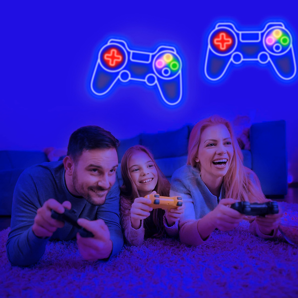 GGK Game Controller Neon Sign for Gamer Room Decor Gamer Gifts for Teen Boys Room Decor Upgraded Gaming Lights Game Console Neon Light Game Room Sign for Bedroom Wall Decor (Gamepad)
