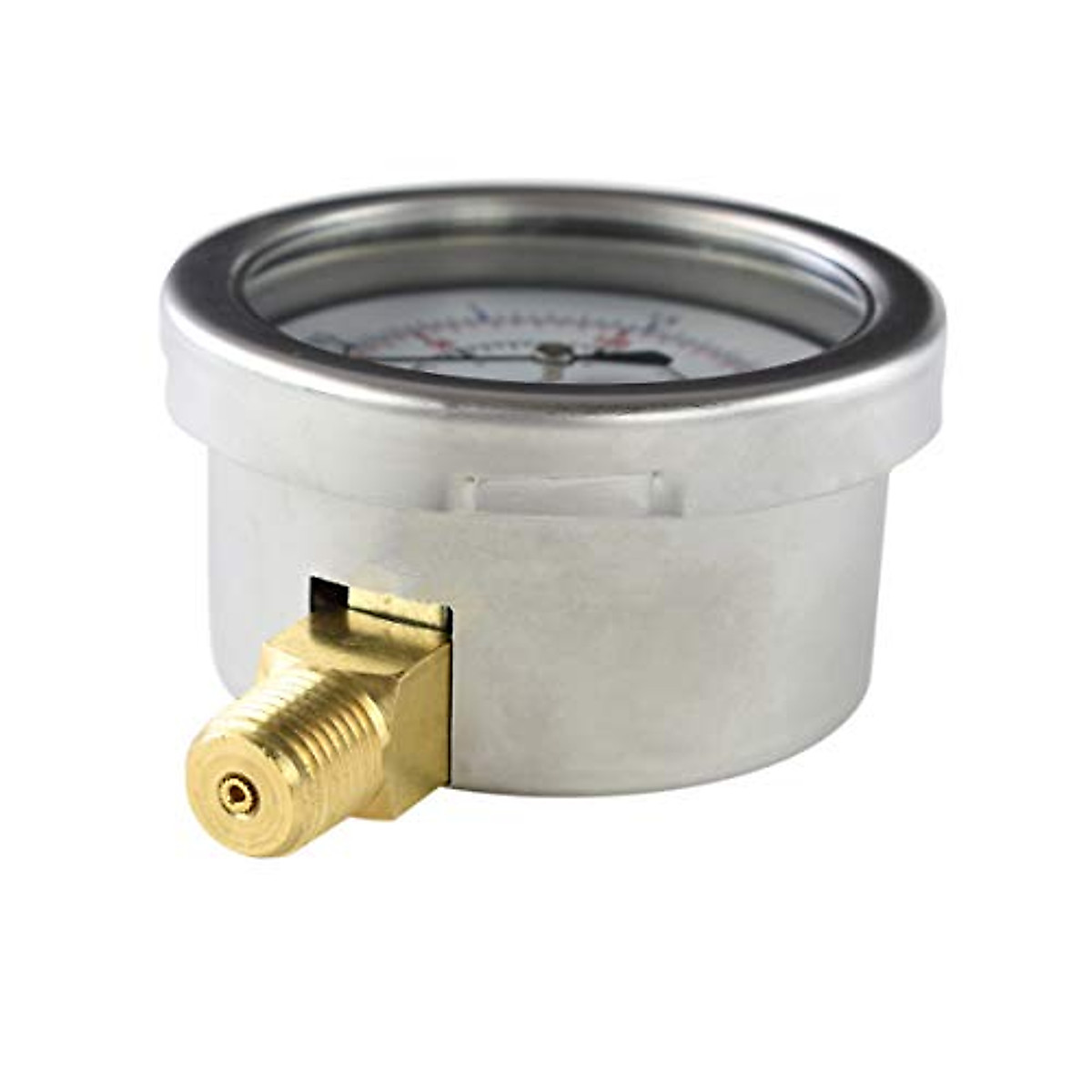 CARBO Instruments Diaphragm Low Pressure Capsule Gauge, 2-1/2" Dial, 0-35 oz/0-60in H2O Range, 1/4" NPT Lower Mount, Stainless Steel Case, Brass Internals, Adjustable, Dual Scale 35 oz/60 inH2O (IWC)