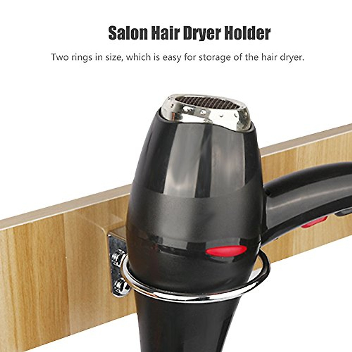 Adjustable Hair Dryer Holder, Stainless Steel Nail Mounted High Strength Hands Free Galvanized Hair Dryer Holder, for Home Bathroom
