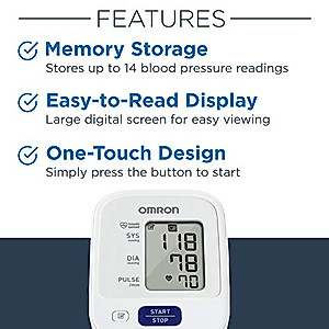 OMRON Bronze Blood Pressure Monitor, Upper Arm Cuff, Digital Blood Pressure Machine, Stores Up To 14 Readings
