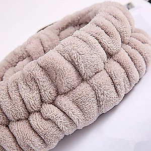 Elk Women's Spa Facial Makeup Headband - Bear Face Mask for Birthdays, Valentines, Christmas - Fleece Headwear for Women & Girls - Coffee