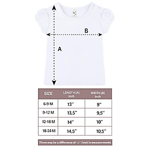 Lilax Baby Girls' Basic T-Shirt Short Sleeve Crewneck Tee 12-18 Months, White