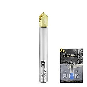 SPEED TIGER Chamfer End Mill - CNC Carving Bits, V Groove, 90 Degree, ICSM1/2"Diameter 3"OVL (1 Piece, 1/2" 90°) - for Wood, Alloy Steels, Hardened Steels – Mill Bits Sets for DIYers & Professionals