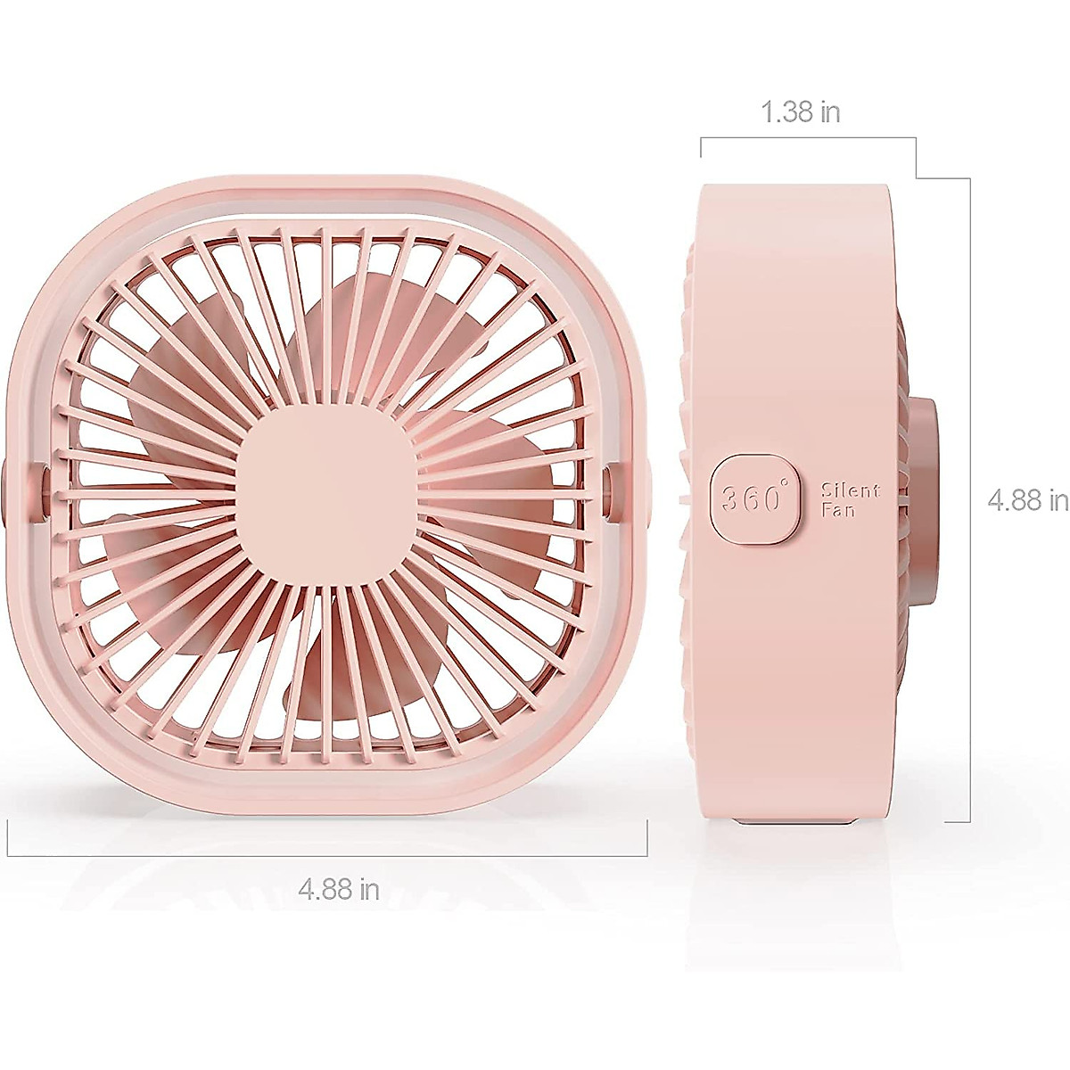 MISSUE USB Desk Fan, Small Personal Table Fan with 3 Speeds, Mini Portable USB Powered Cooling Fan for Home, Office, Indoor and Outdoor