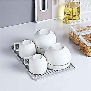 IYYI Dish Drying Mat for Kitchen Counter, Silicone Dish Drainer Mat, Multiple Usages Draining Mat, Heat Resistant Dish Mat, Dishwasher Safe(Light Gray,S)