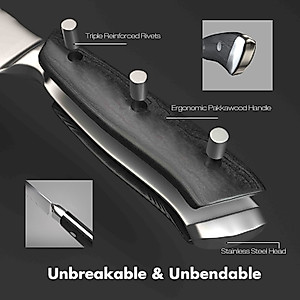 SimCoker Chef Knife,8 Inch Knife,Sharp Kitchen Knife,German High Carbon Stainless Steel EN1.4116, Ergonomic Pakkawood Handle and Gift Box